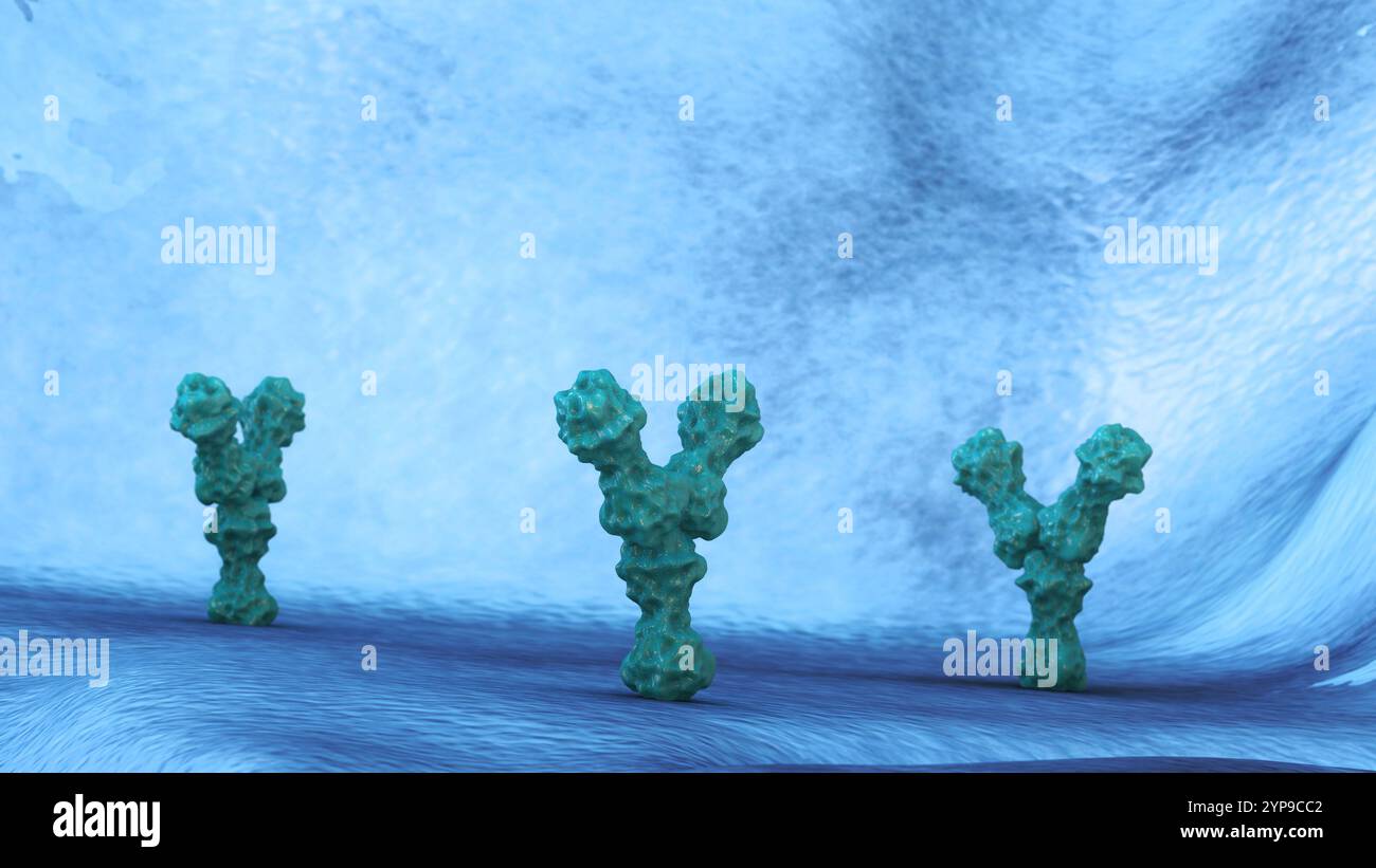 Antibodies Interacting with Human Cell Receptors Stock Photo - Alamy