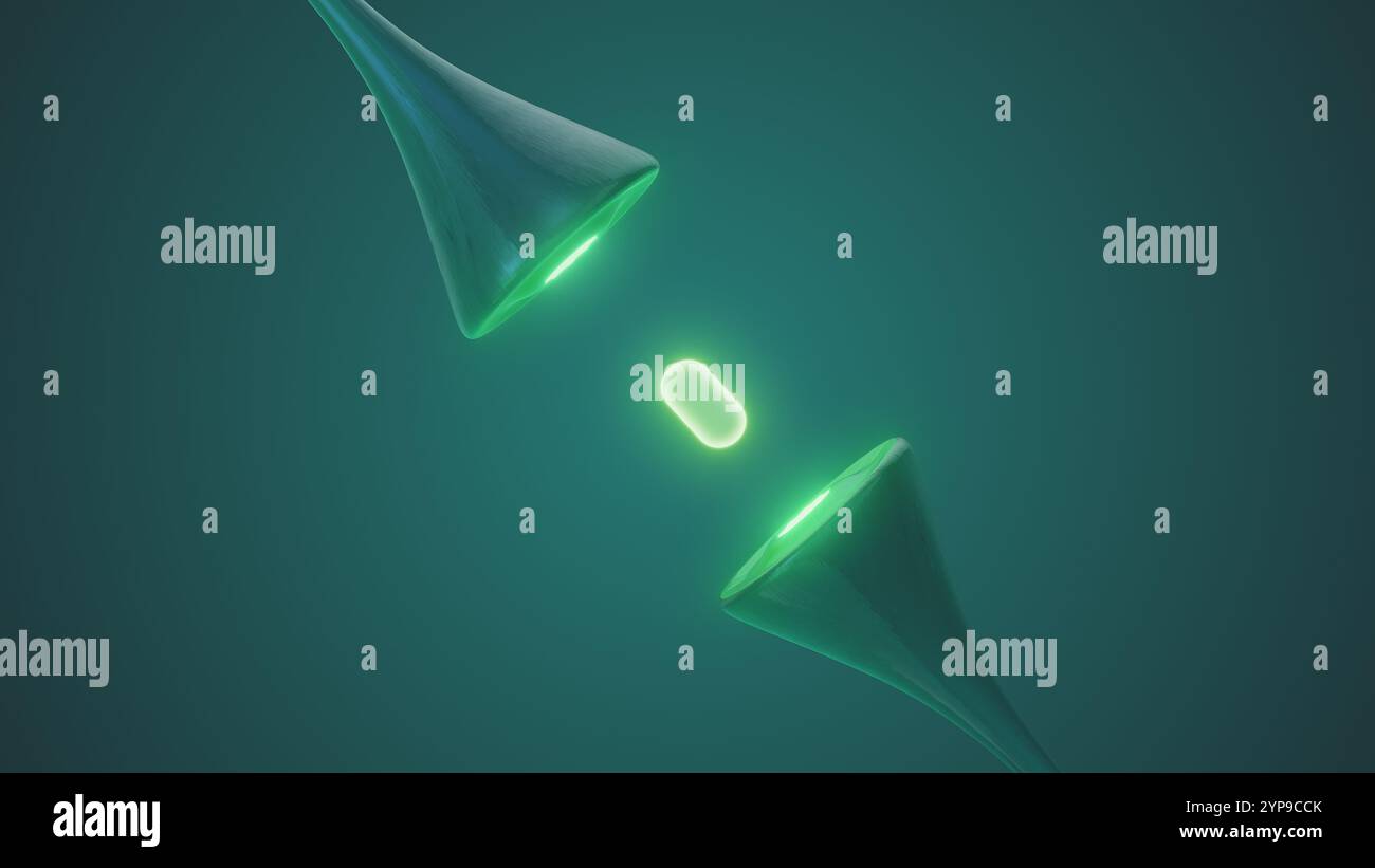 Neural Signals Traveling Across Synaptic Connections Stock Photo - Alamy