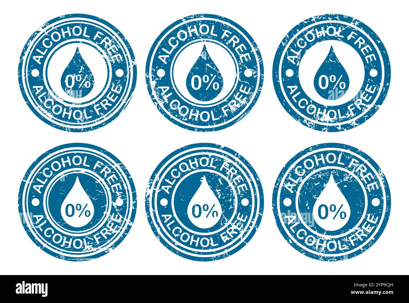 Alcohol free grunge stamp label icon symbol set. No alcohol icon logo ...