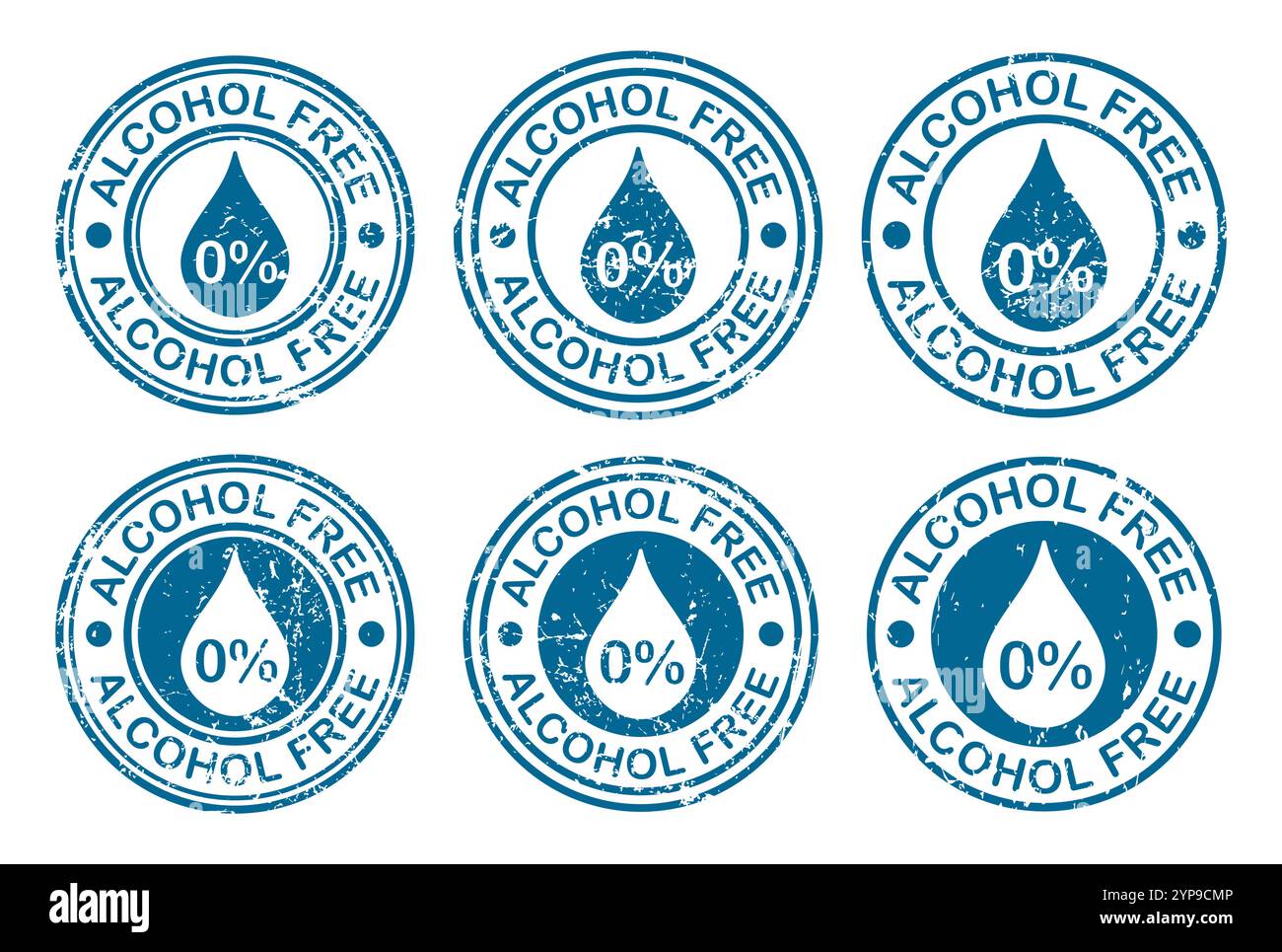 Alcohol free grunge stamp label icon symbol set. No alcohol icon logo ...