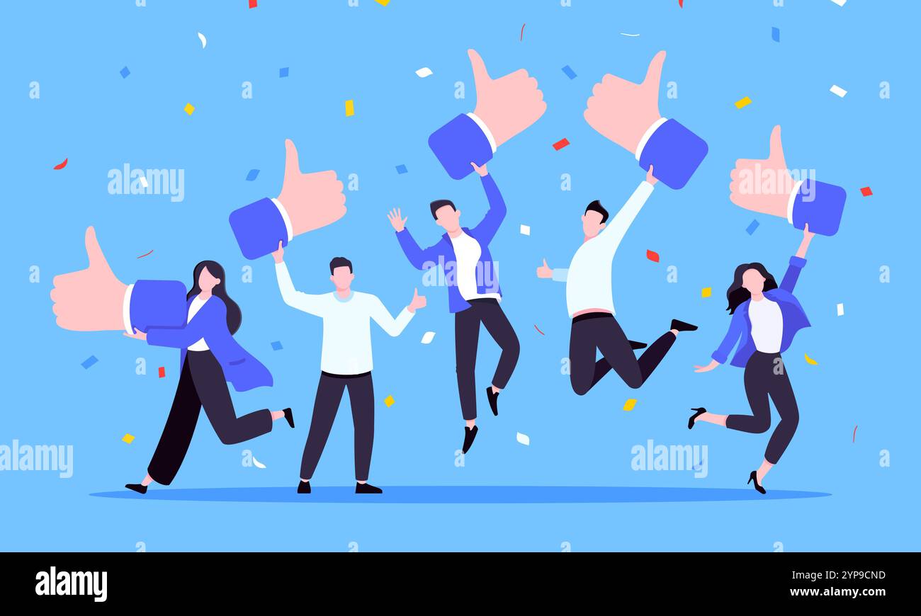 Customer feedback, employee or client satisfaction rating review with ...