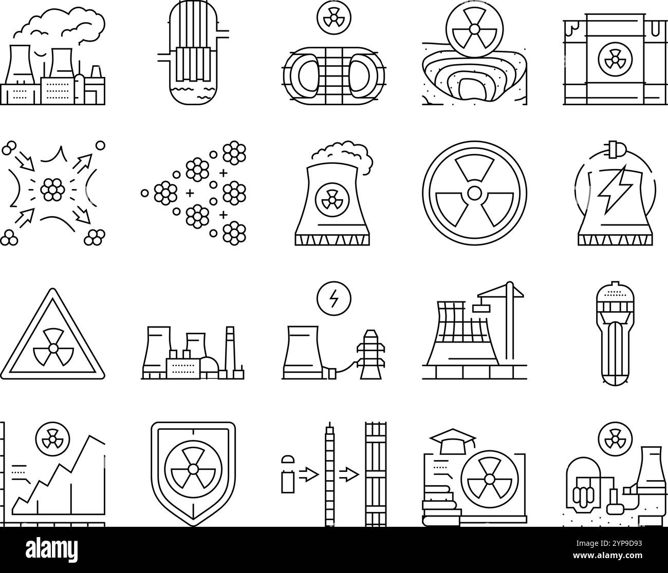 nuclear energy power plant icons set vector Stock Vector Image & Art - Alamy