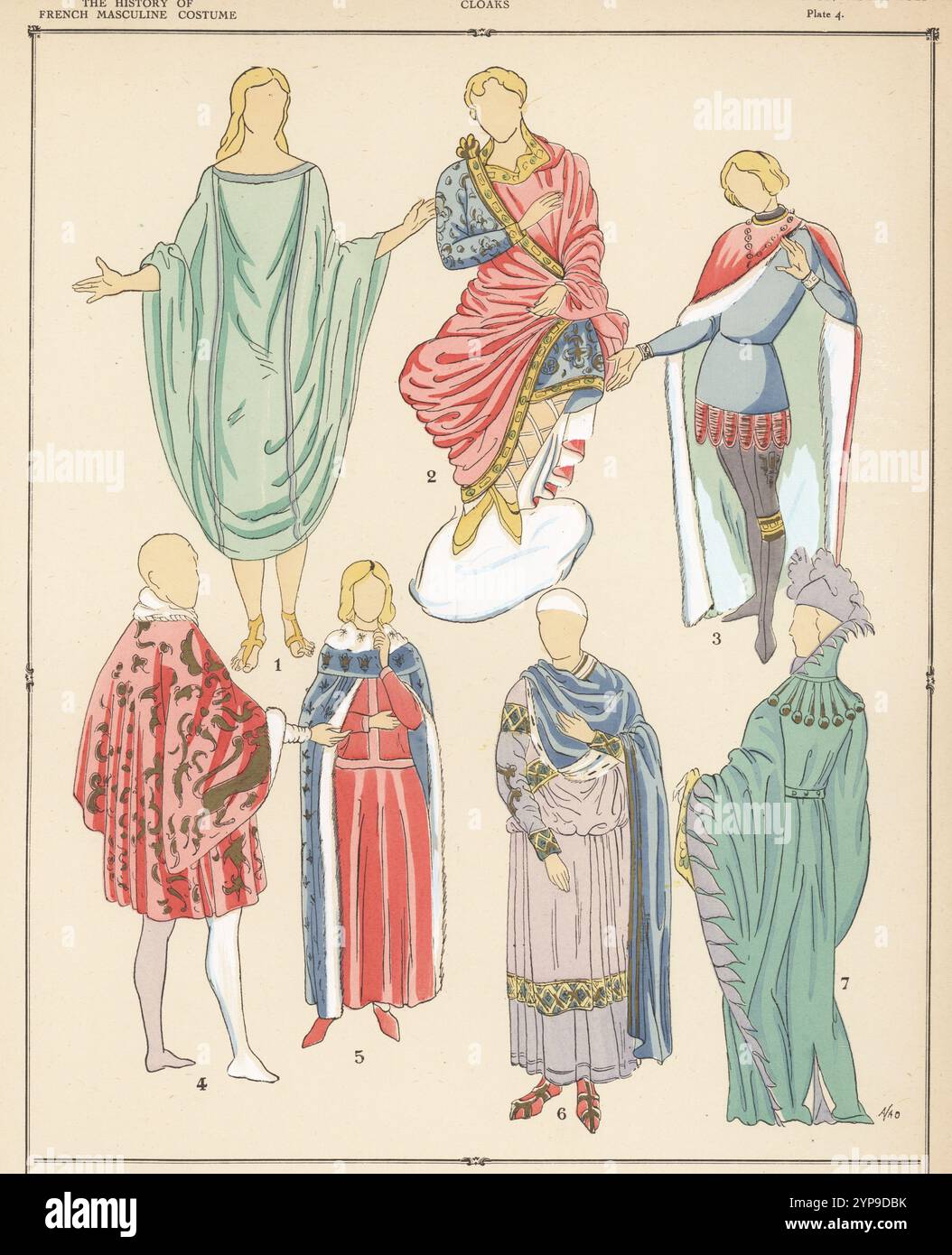 Men's cloaks worn by Gauls in the Middle Ages. Penule worn by common ...