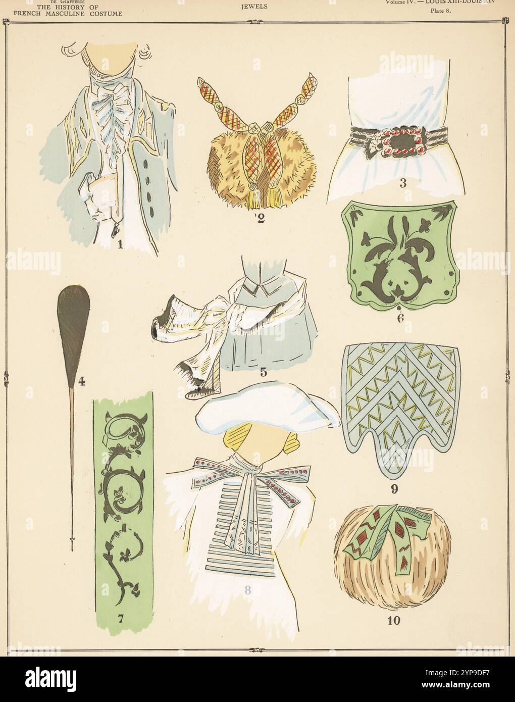 Men's jewelry, era of Louis XIV and XV, 17th and 18th century. Fop in ...