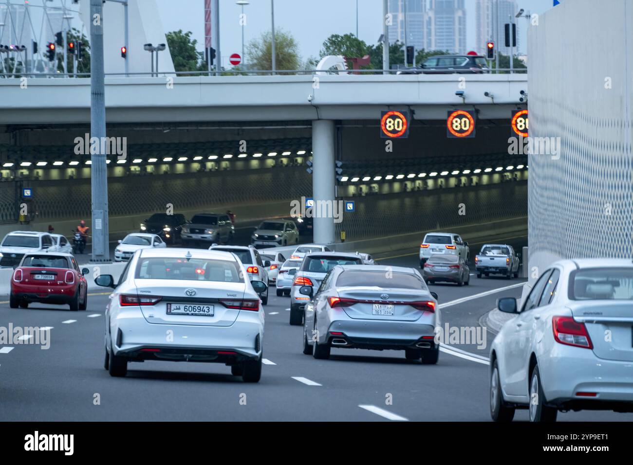 Doha Roads and traffic. bridges and underpass Stock Photo - Alamy