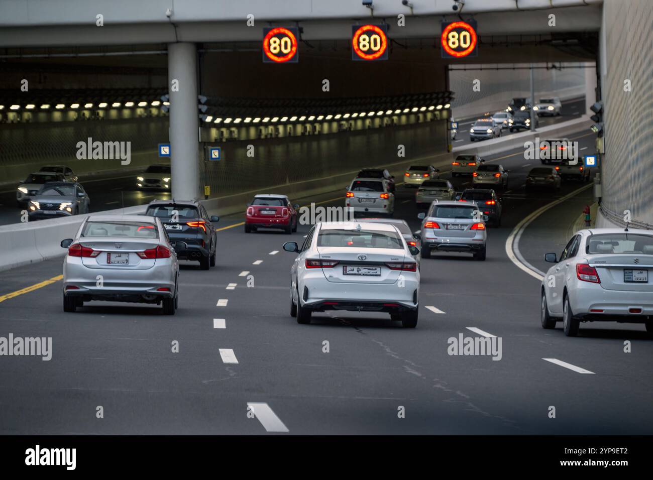 Doha Roads and traffic. bridges and underpass Stock Photo - Alamy