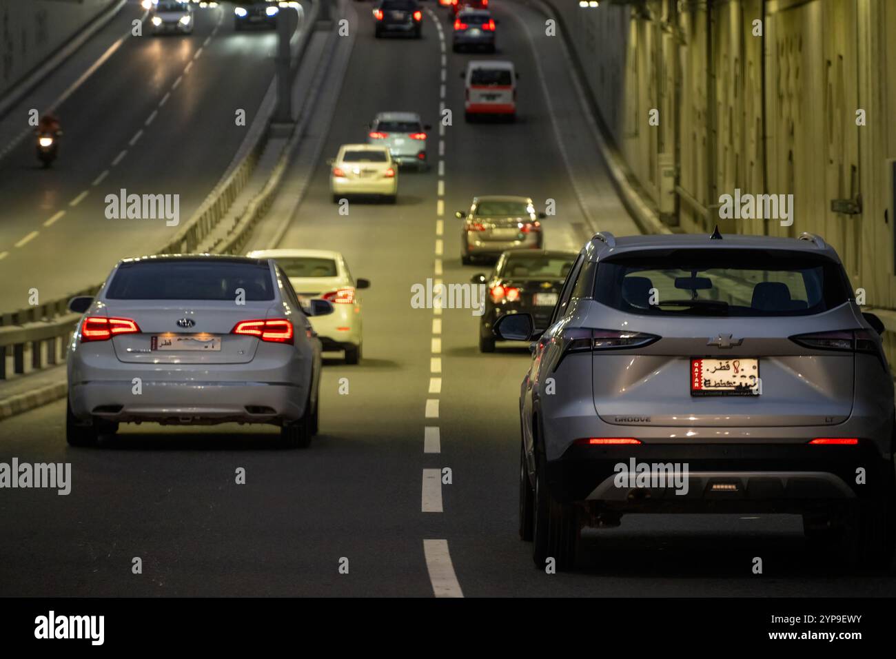Doha Roads and traffic. bridges and underpass Stock Photo - Alamy