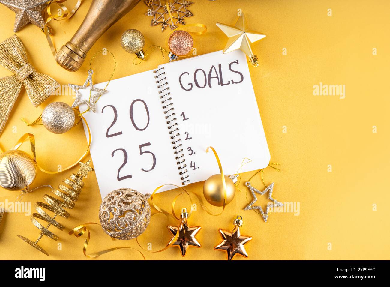 2025 Goals New Year resolution concept. Planning new year goals in ...