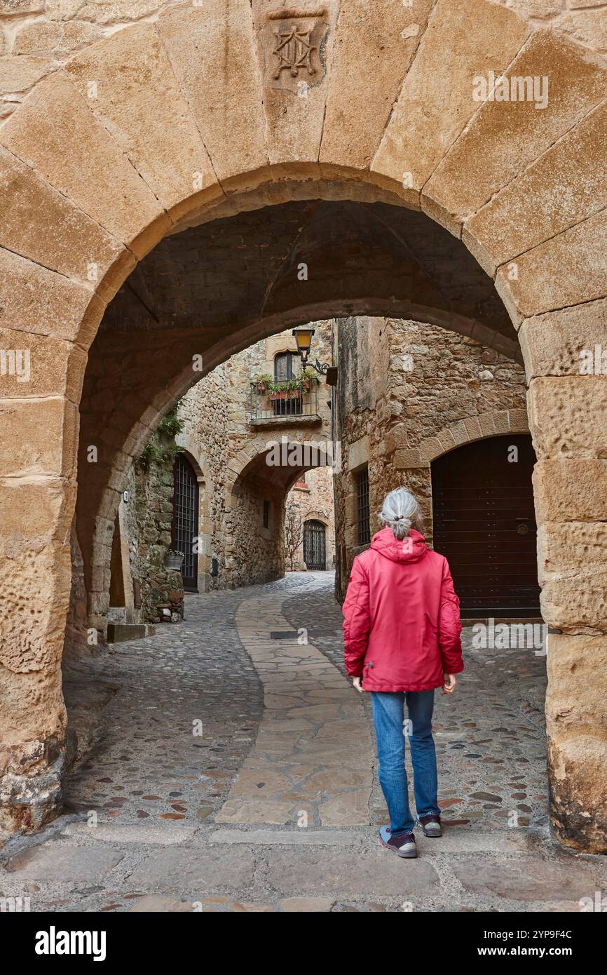Traditional medieval village of Pals. Costa Brava, Girona, Spain Stock ...