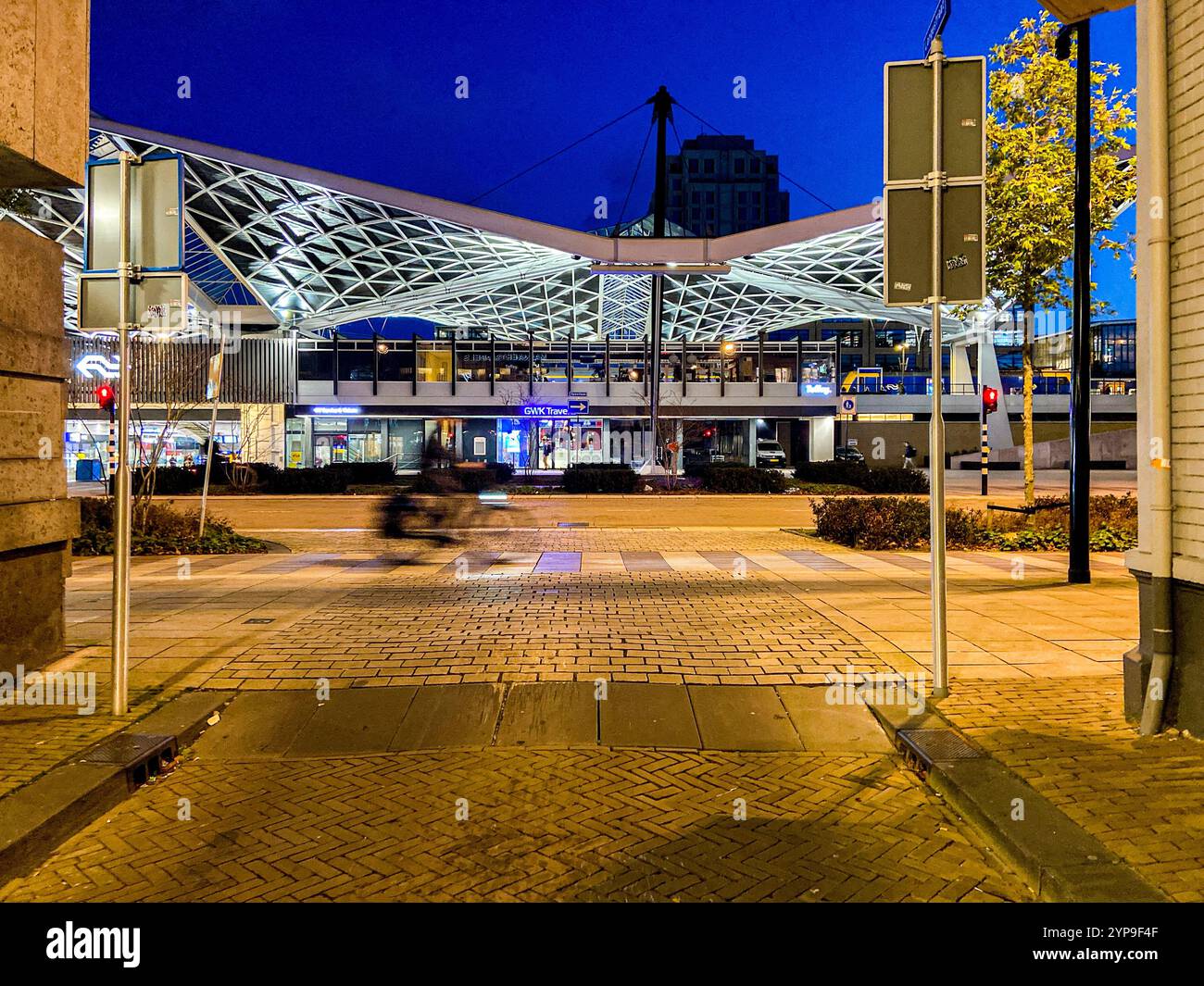 View on Tilburg's Railway & TrainStation early morning just before Rush ...