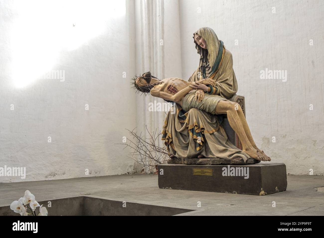 Gdansk, Poland - September 1, 2023: Historic religious statue of Pieta showing Virgin Mary ...
