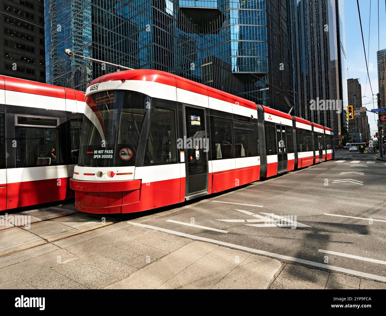 Toronto Canada / A Modern Toronto Transport Commission Streetcar on King Street West, in ...