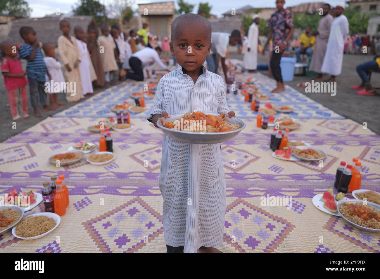 Tanzanya, Arusha - January 08 2023: Ramadan iftar food aid, food aid ...