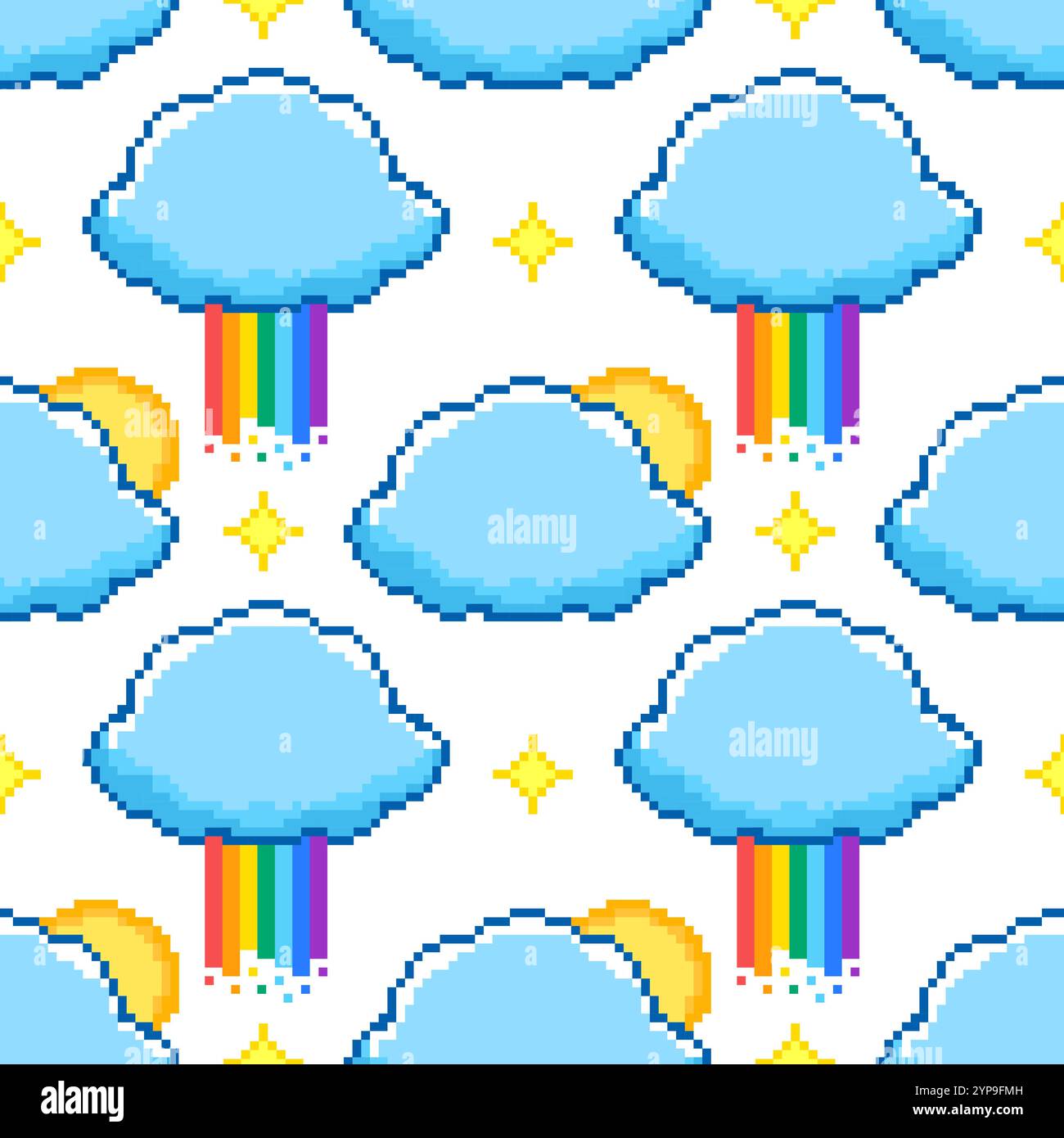 Pixel art clouds hi-res stock photography and images - Alamy