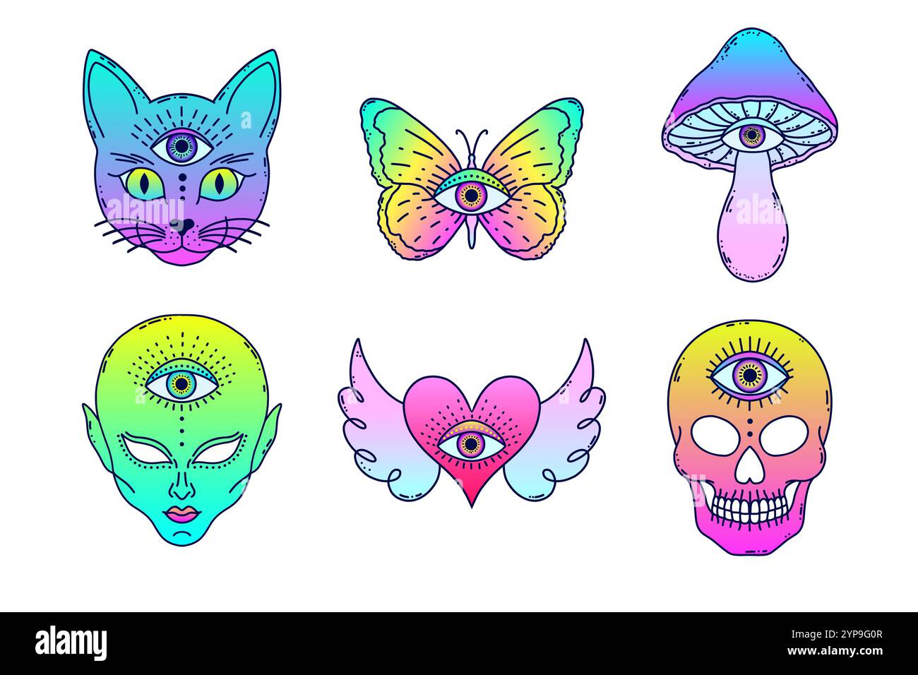 Set of mystical third eye vector designs Stock Vector Image & Art - Alamy