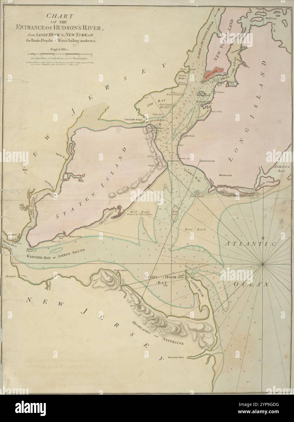 Chart of the entrance of Hudson's River, from Sandy Hook to New York ...