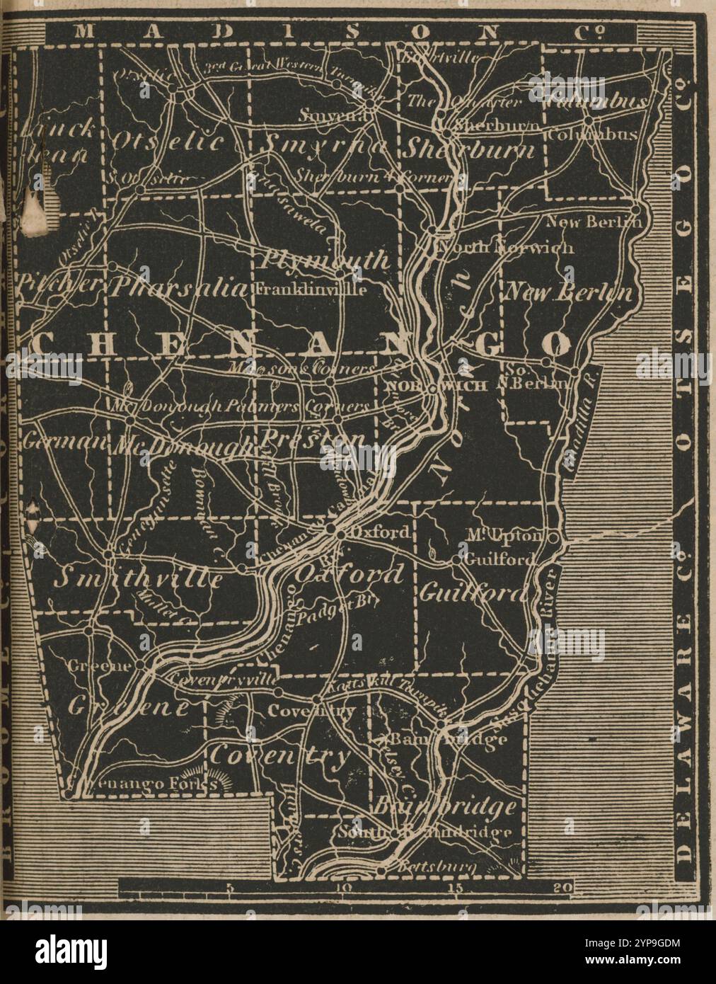 Chenango county map hi-res stock photography and images - Alamy