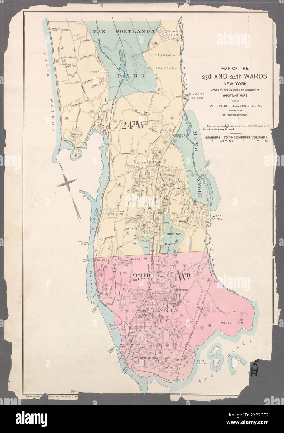 Map of the 23d and 24th Wards, New York, compiled for an index to ...