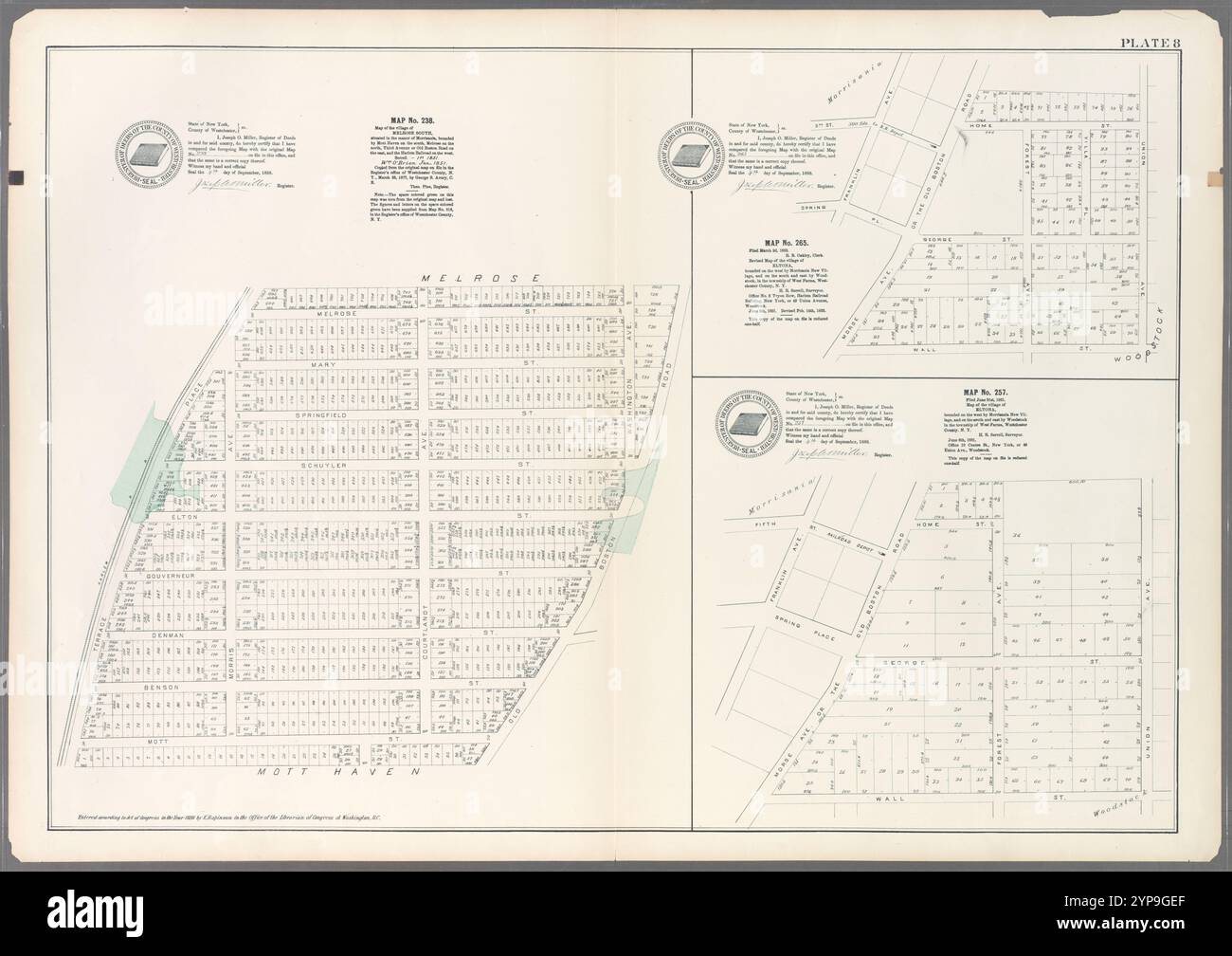 Plate 8: Map No. 238, Bounded by Mott Haven on the south, Melrose on ...