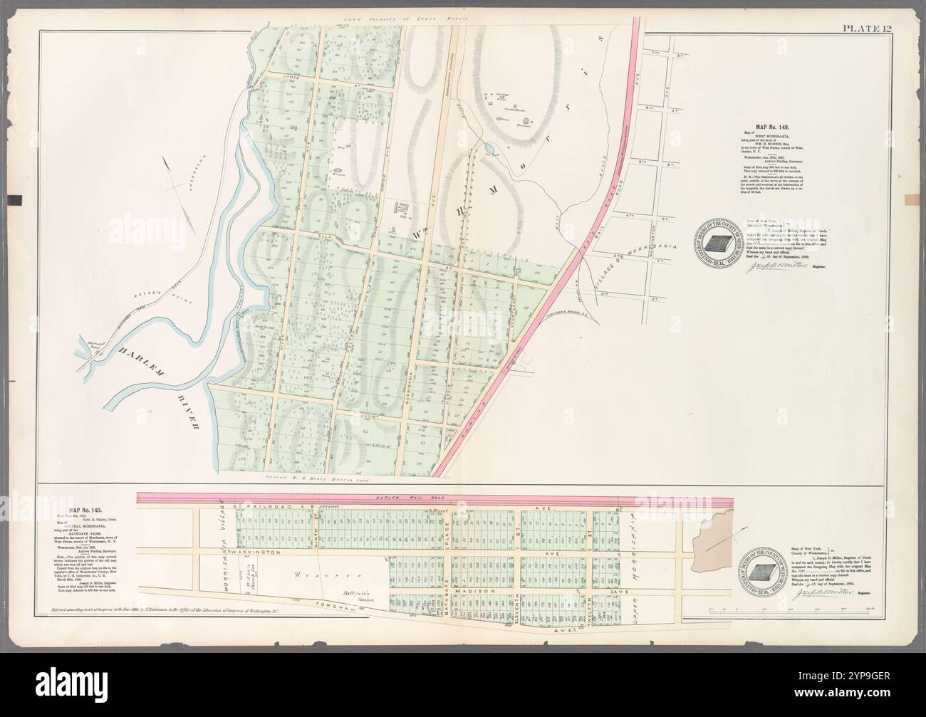 Plate 12: Map No. 149 [Bounded by Harlem River (River Ave.), James St ...