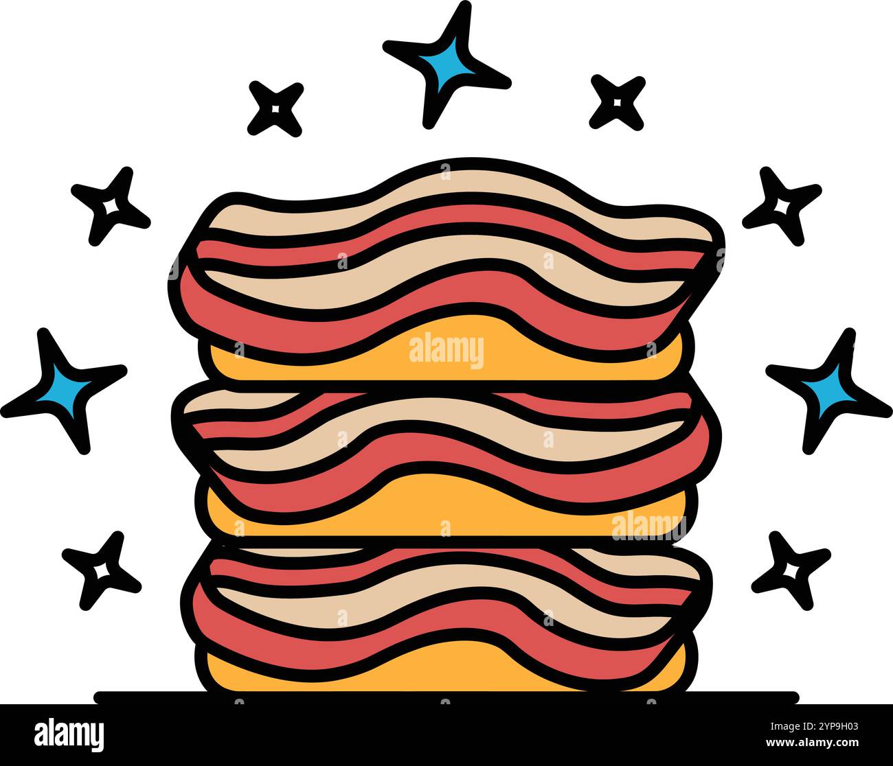 A stack of three hot dogs with a star on top. The hot dogs are stacked ...