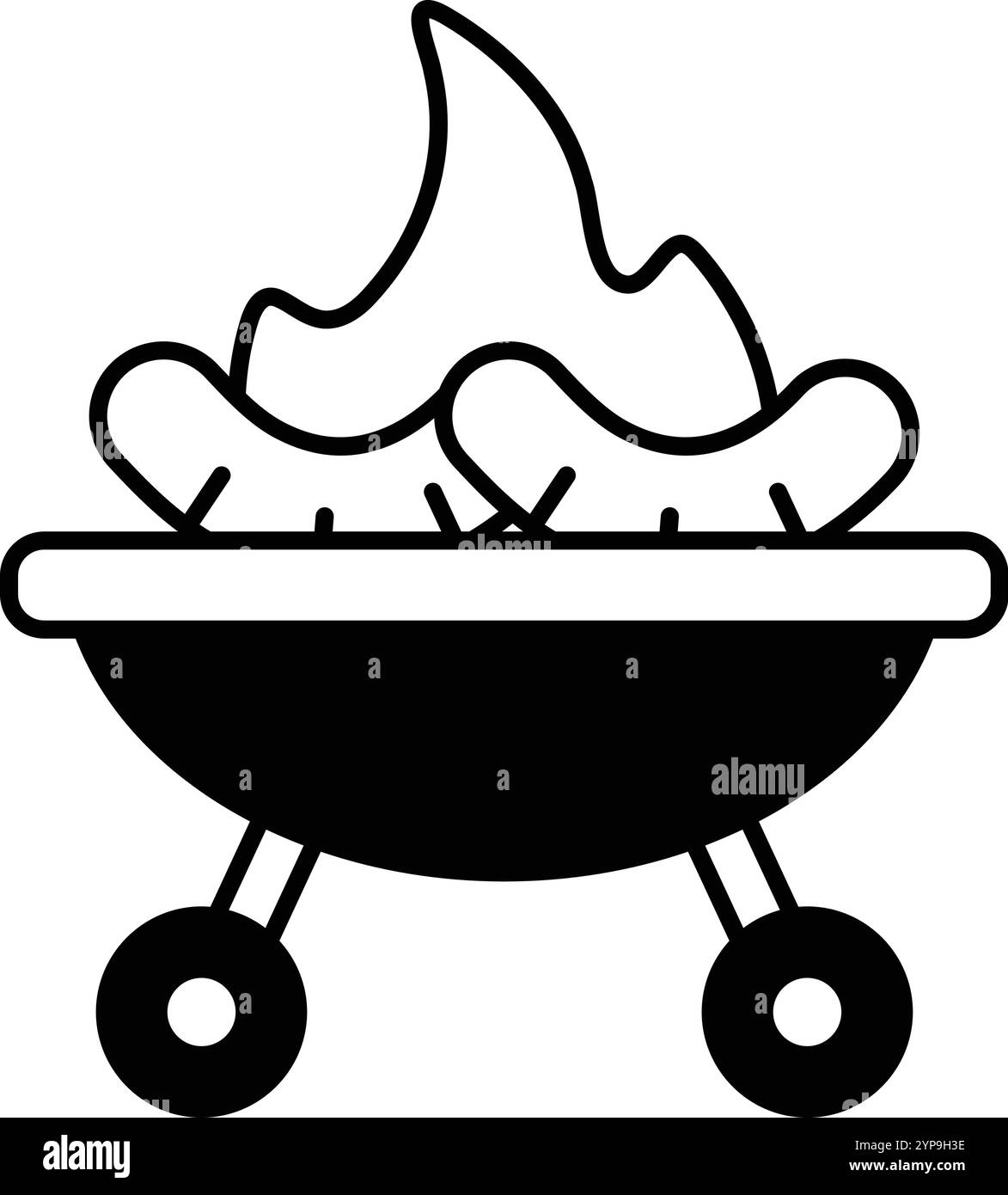 Fire grill bbq cartoon hi-res stock photography and images - Alamy