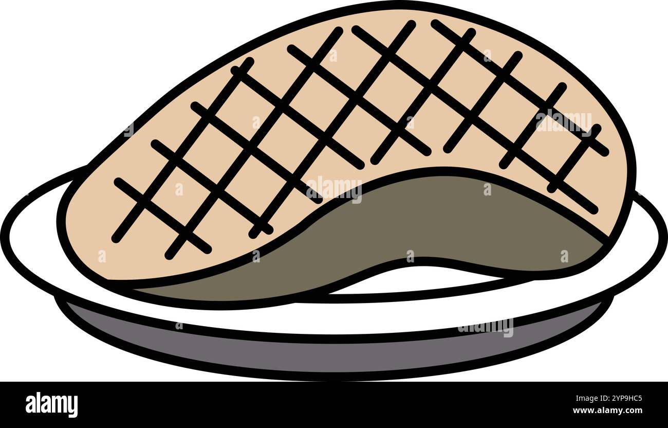 Illustration of roast duck meat in line style Stock Vector Image & Art ...