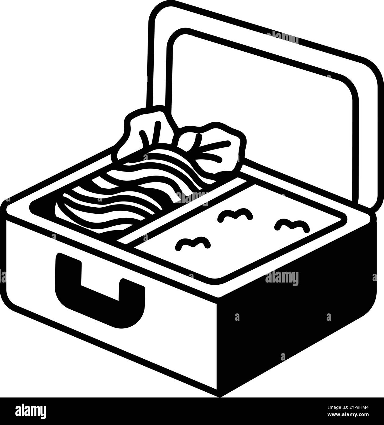 Lunch box with a sandwich Stock Vector Images - Alamy