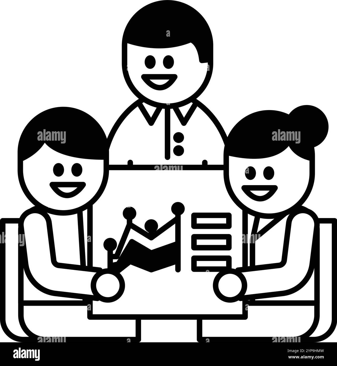 Sitting communication smiling holding paper Stock Vector Images - Alamy