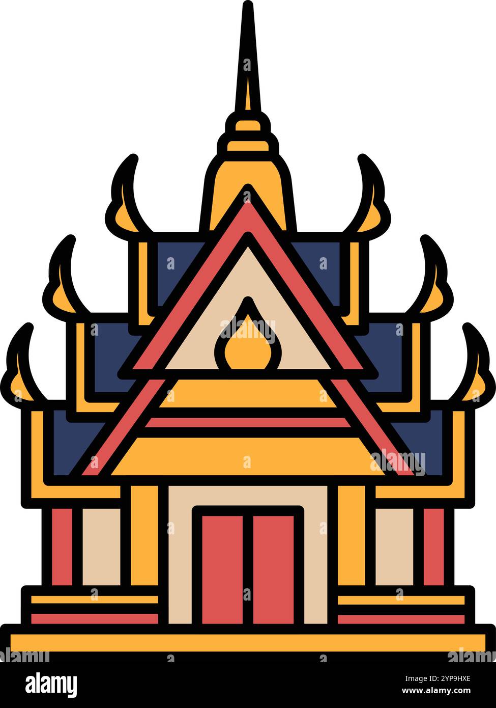 Bangkok temple roof Stock Vector Images - Alamy