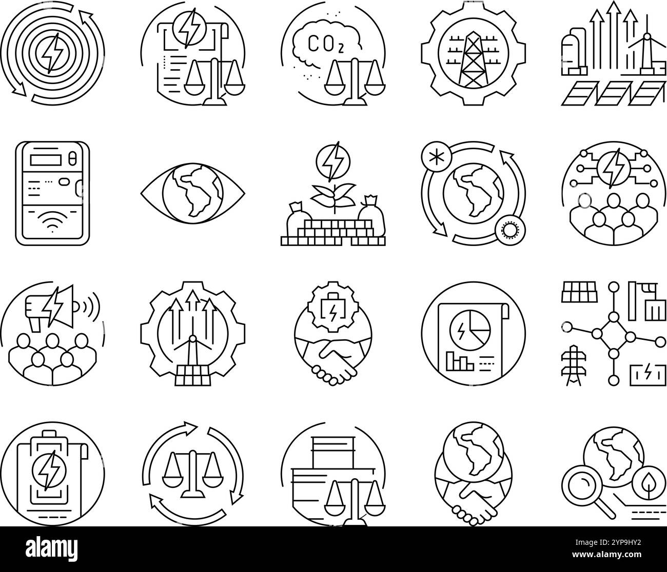 energy policy infrastructure icons set vector Stock Vector Image & Art - Alamy