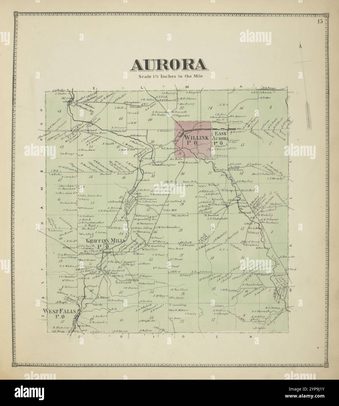 Aurora county map hi-res stock photography and images - Alamy