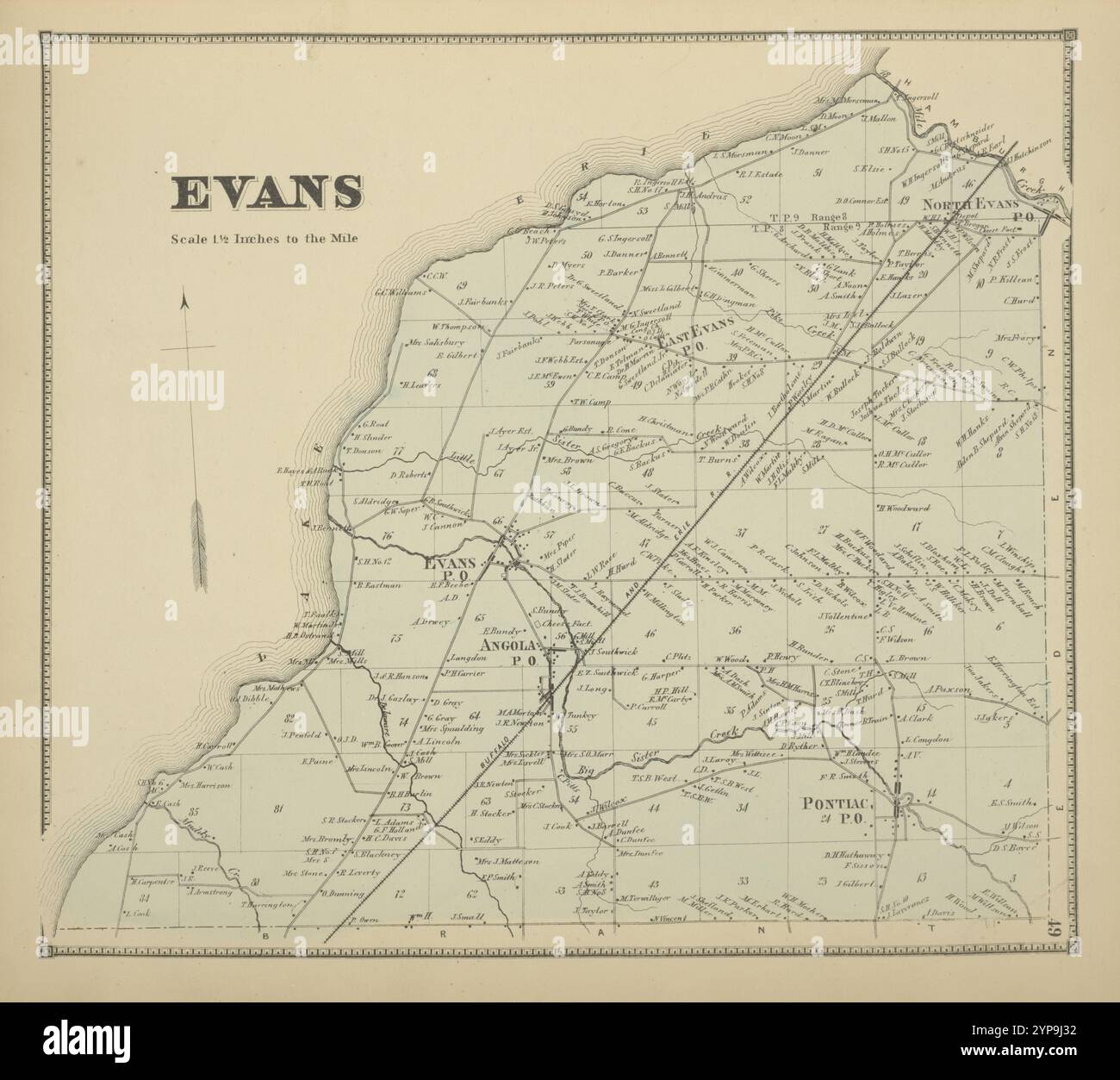 Evans county map hi-res stock photography and images - Alamy