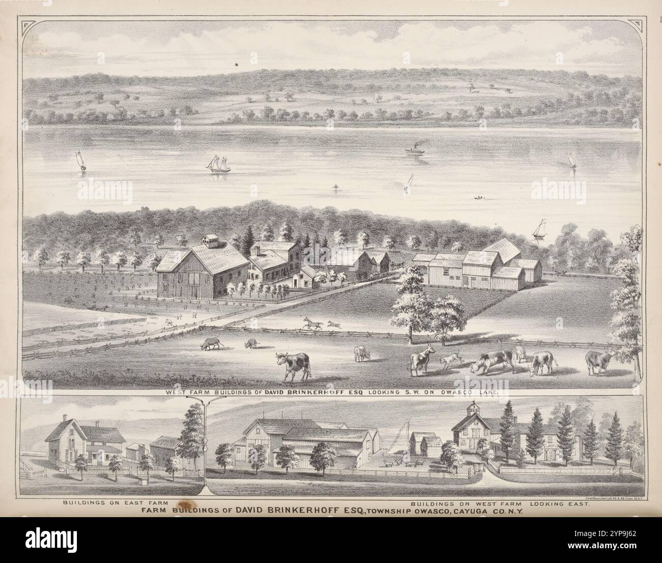 West Farm Building of David Brinkerhoff ESQ. Looking S.W. on Owasco ...