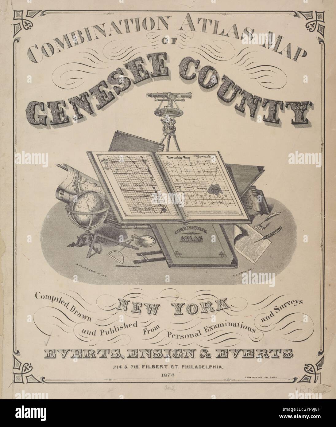 Combination atlas map of Genesee County, New York 1876 by Everts ...