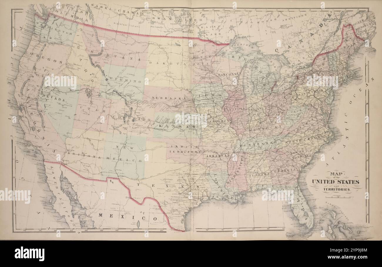 Map of the United States and Territories. 1876 by Everts, Ensign ...