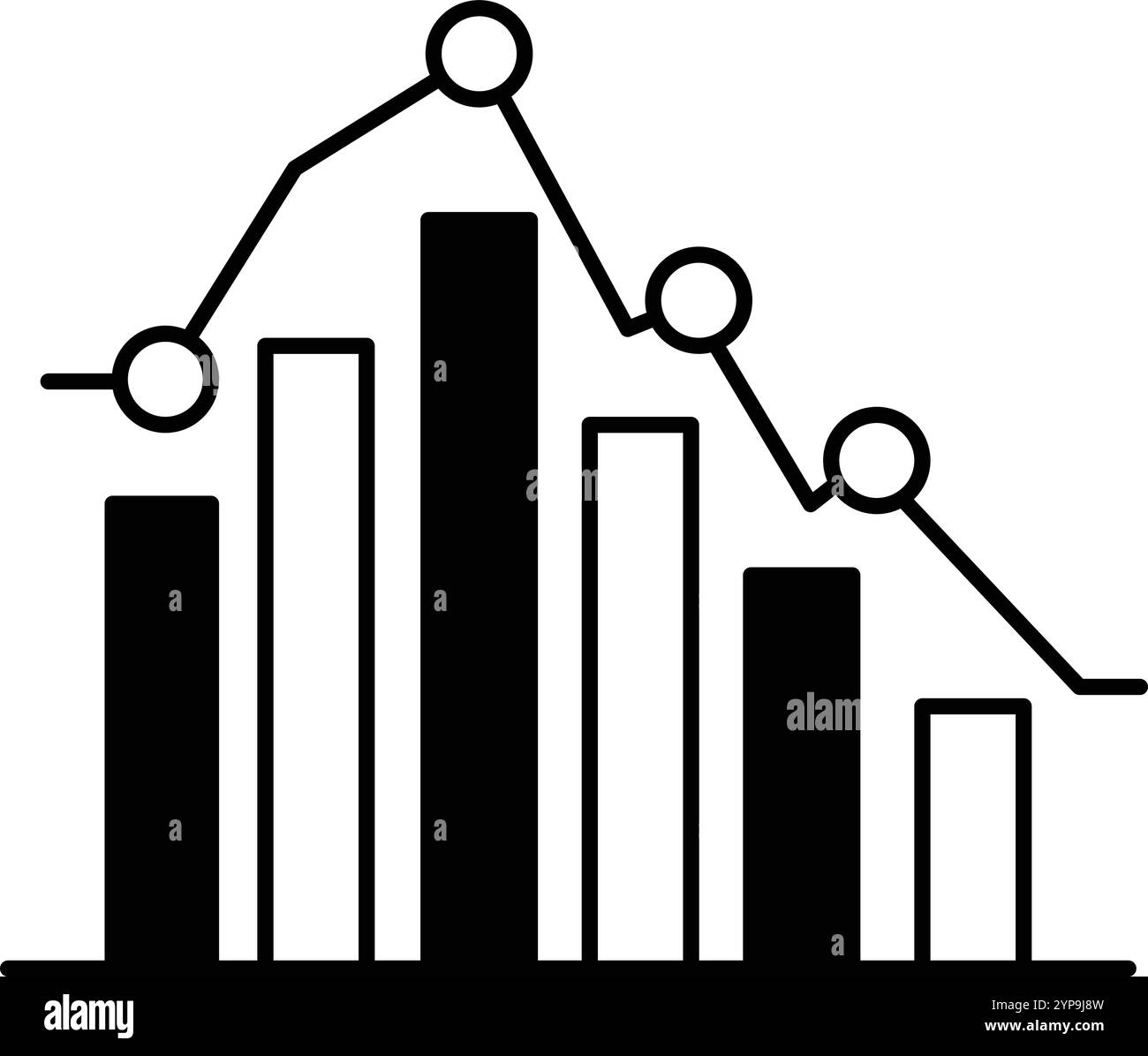 A graph with bars showing a downward trend Stock Vector Image & Art - Alamy