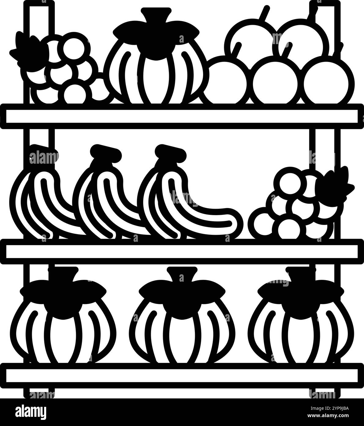 Fruit stall vector vectors Black and White Stock Photos & Images - Alamy