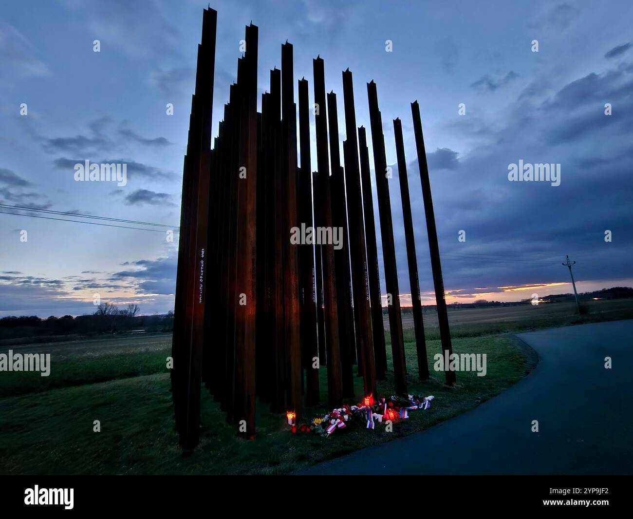 Monument commemorates victims of Iron Curtain (Gate to Freedom) on the ...