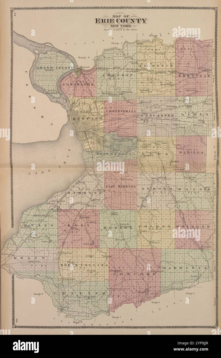 Map of erie hi-res stock photography and images - Alamy