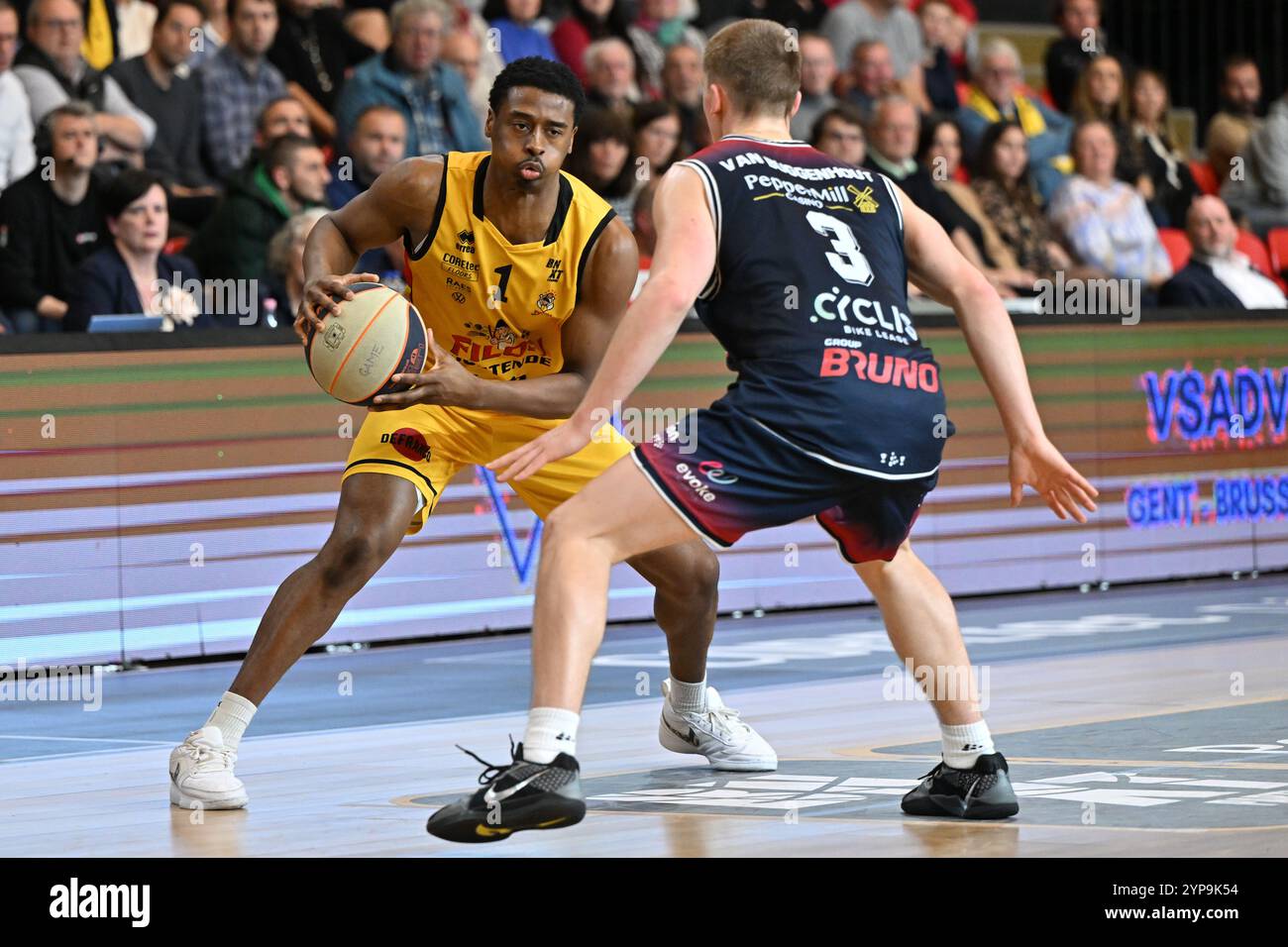 Chase Audige (1) of BCO pictured during a basketball game between BC ...