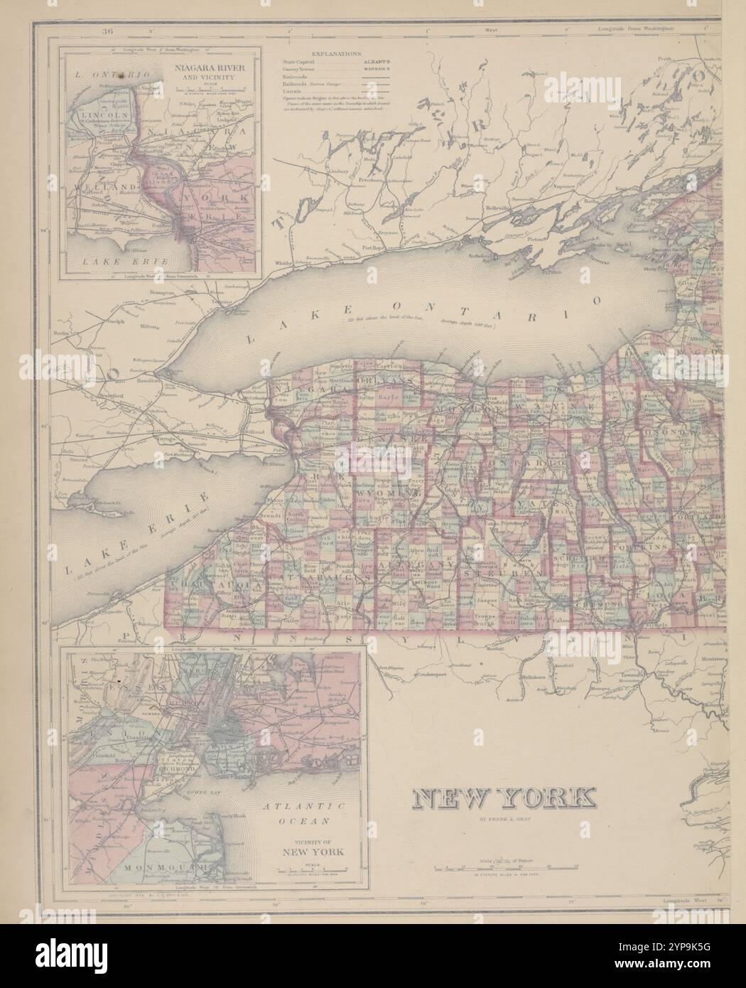 Niagara county map hi-res stock photography and images - Alamy