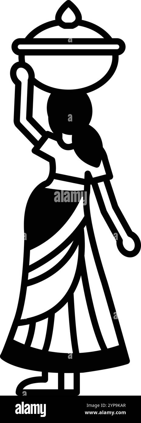 Carrying pot on the head Stock Vector Images - Alamy