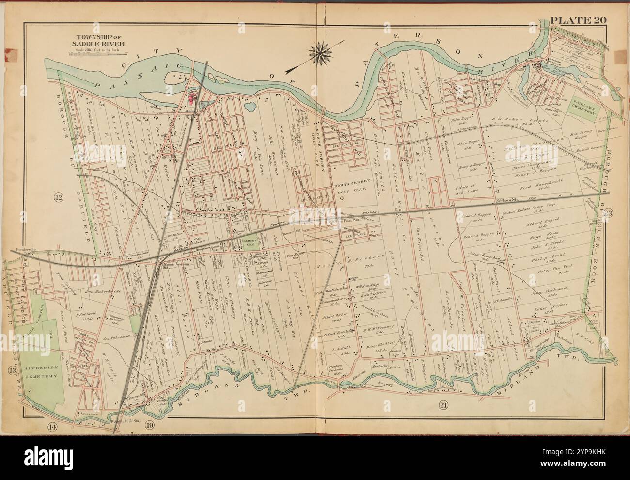 Bergen County, V. 2, Double Page Plate No. 20 [Map bounded by Passaic ... Bergen County, V. 2, Double Page Plate No. 20 [Map bounded by Passaic ...