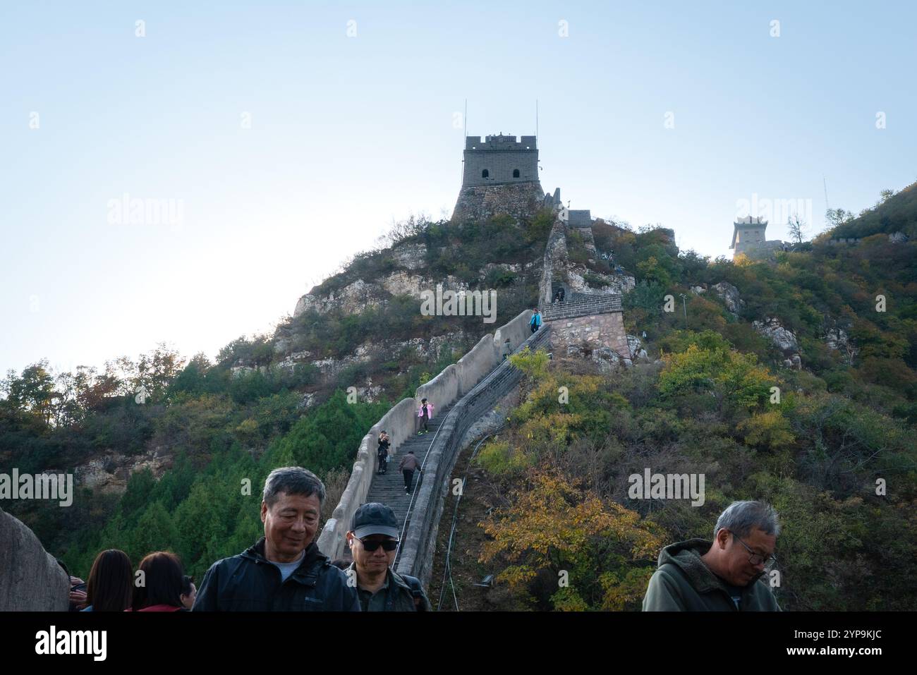 Beijing, China - Oct 23rd, 2024: Tourists climbing up and down the ...