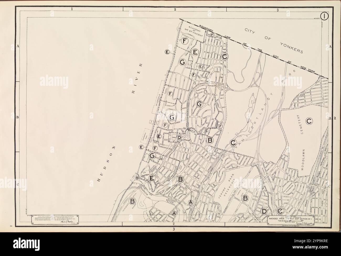 Area Zoning Map Section No. 1 1953-05-27 Stock Photo - Alamy