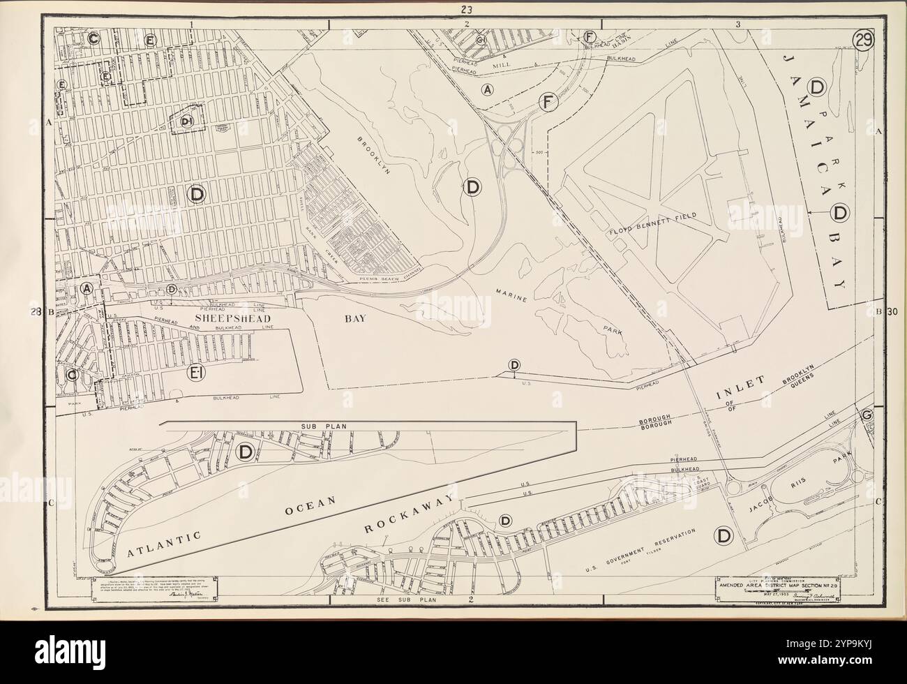 Area Zoning Map Section No. 29 1953-05-27 Stock Photo - Alamy