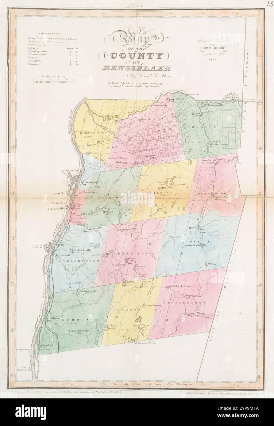 Rensselaer county map hi-res stock photography and images - Alamy