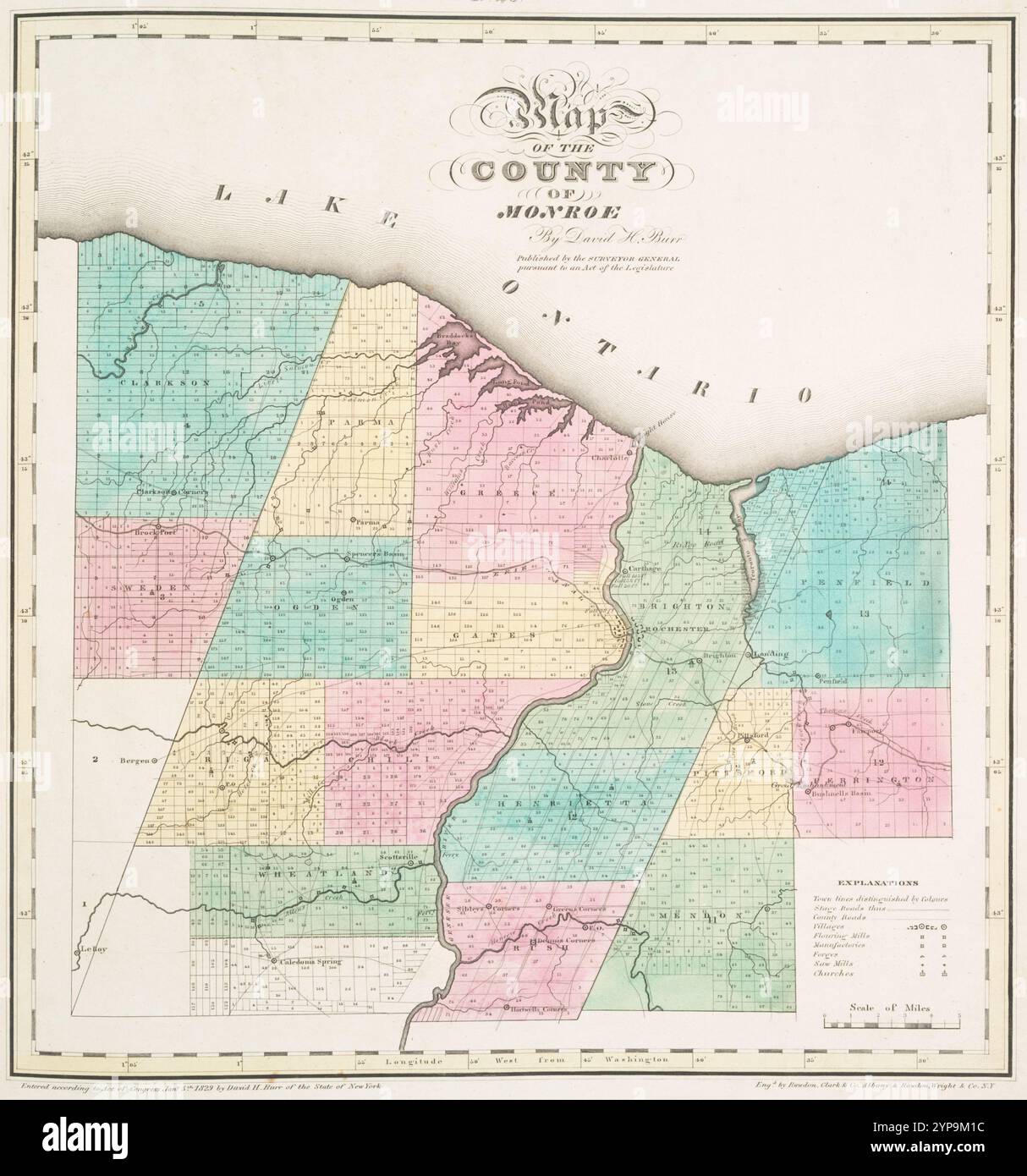 Monroe county map hi-res stock photography and images - Alamy