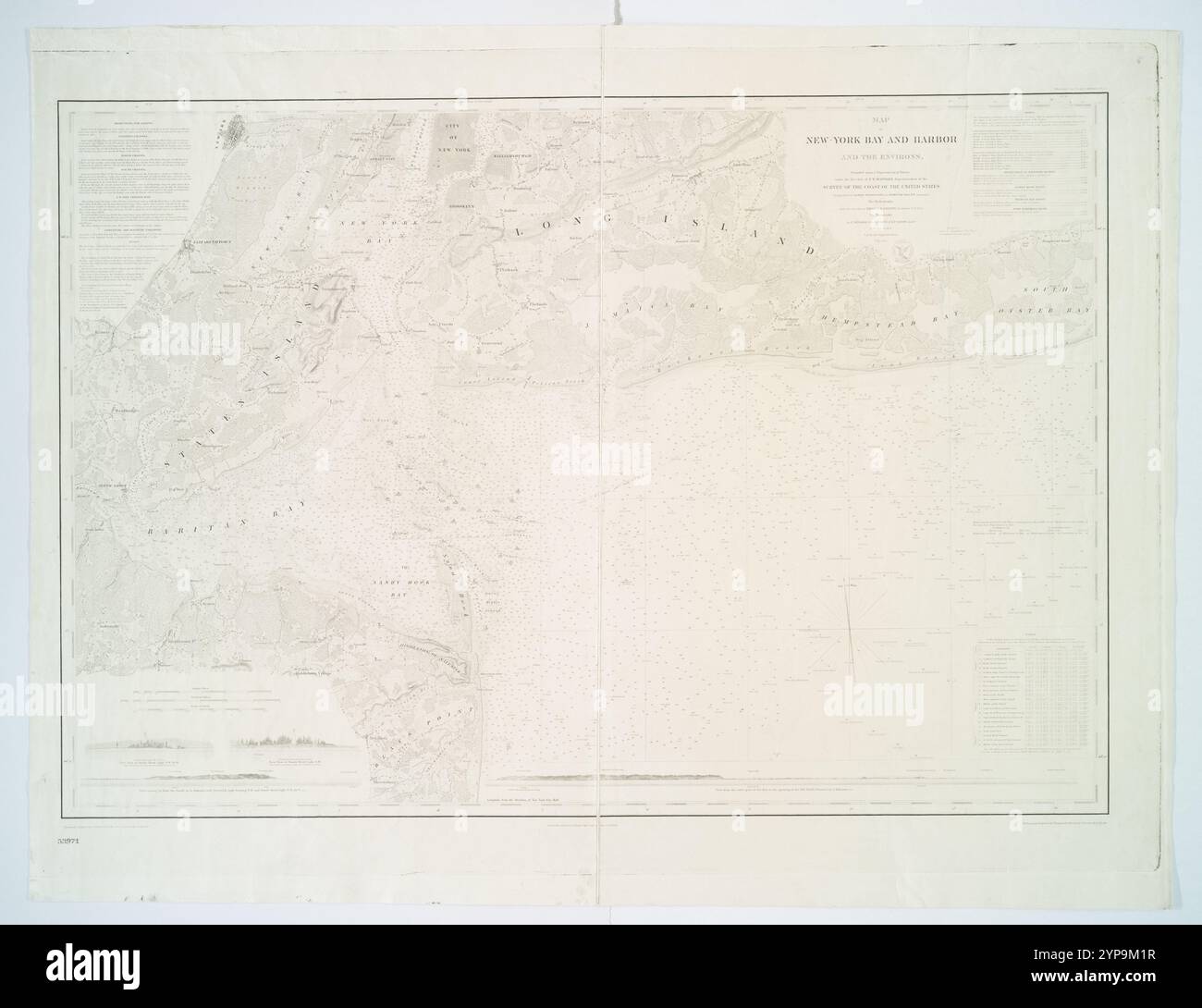 Map of New-York Bay and Harbor and the environs 1845 Stock Photo - Alamy